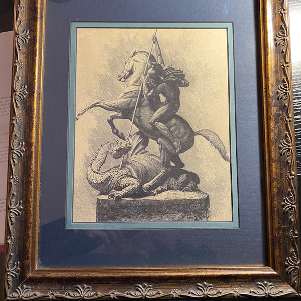 Saint George and the Dragon Art Print on Parchment Paper - Etsy
