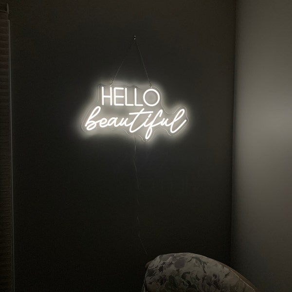 Hello Beautiful Neon Sign, Bridal Party Neon Sign, Bridal Neon Sign ...