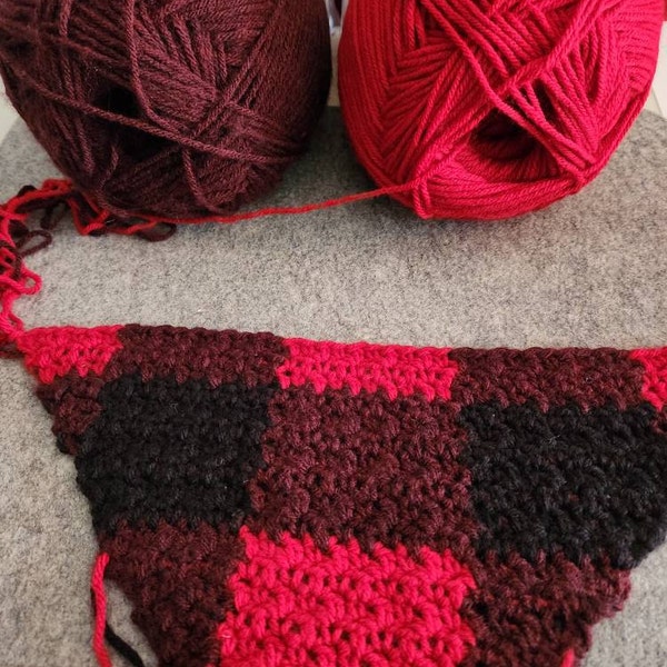 Crochet C2C Blanket Pattern, C2C Crochet Buffalo Plaid Blanket, Crochet Buffalo Plaid, Buffalo ...