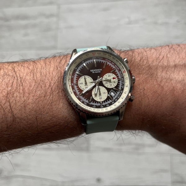 Vintage Spanish FESTINA 16059 Multi Function Silver Dial Men's Quartz ...