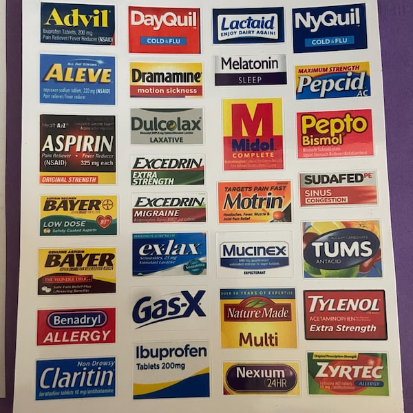 Medication Labels / Stickers for Pocket Pharmacy - Etsy