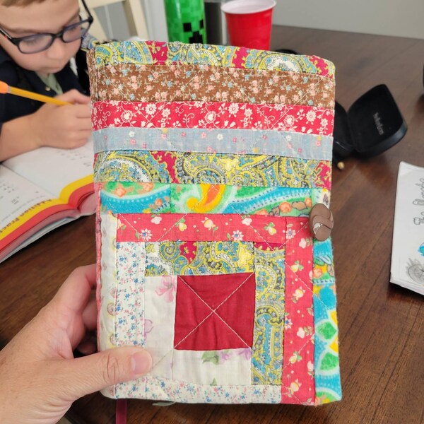 Handmade Quilted Journal Cover, Vintage Quilt Journal Cover ...