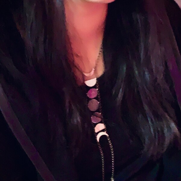 Blood Moon Lunar Eclipse Necklace- Moon Phases on Long Chain - Etsy