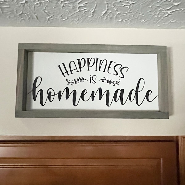 Happiness is Homemade Sign, Farmhouse Kitchen Sign, Family Room Wood ...
