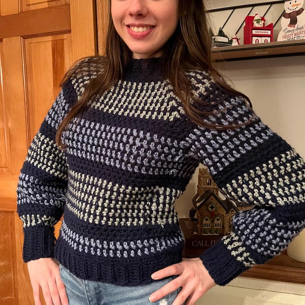 Moss Garden Sweater CROCHET PATTERN Made to Measure Unisex Raglan ...