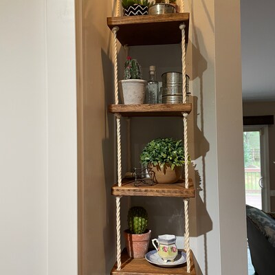 Tiered Wall Shelf Hanging Plant Shelf 4 Tier Window Shelves Hanging ...