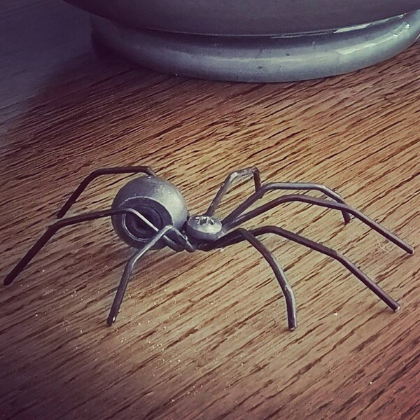 Giant House Spider, Scrap Metal Sculpture 6" Long - Etsy