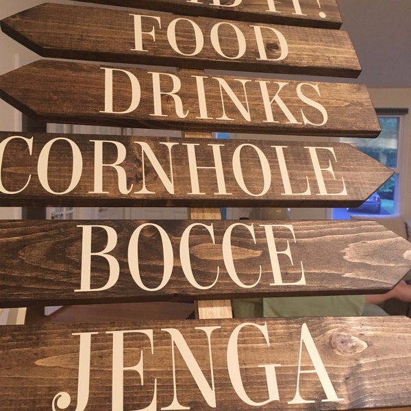 Lawn Games Sign, Directional Wedding Sign, Custom Sign, Welcome Sign ...