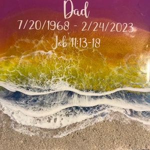 Memorial Beach Painting With Ashes, Resin Ocean Art, Pet Memorial ...