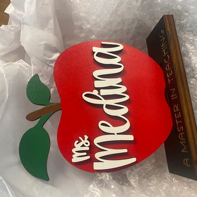 Personalized Apple Name Plate, Teacher Name Plate, Back to School ...