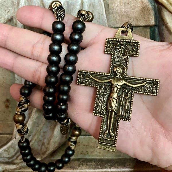 Miniature 9 Crusader Templar Red Cross Anglican Rosary. 6mm Stainless ...