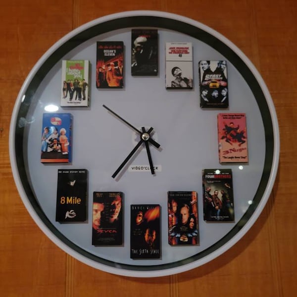 Handmade VHS Clock | Upcycled VHS Tape Art | Retro Wall Decor | Unique ...