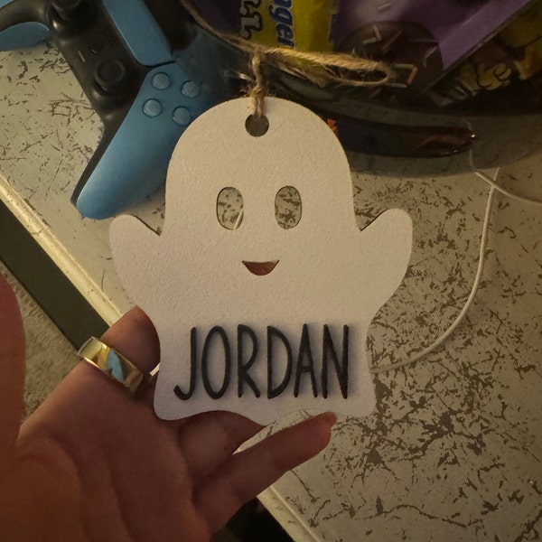 Personalized Halloween Basket Tag: Spooky Ghost Name Tag - Etsy