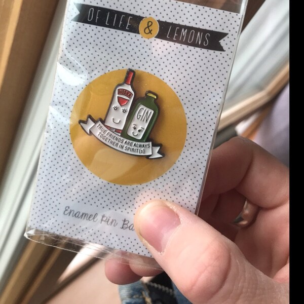 Vodka and Gin Enamel Pin, Gin Pin, Best Friend Gift, Friendship Pin ...