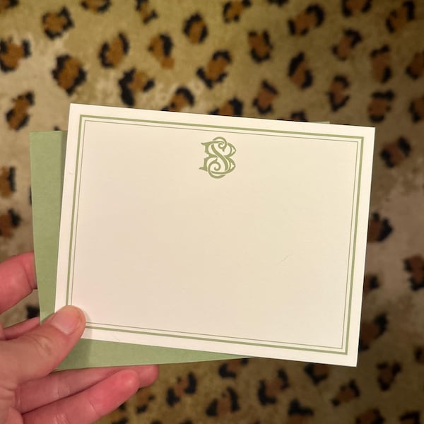 Personalized Note Cards Set, Monogram Stationery for Couples ...