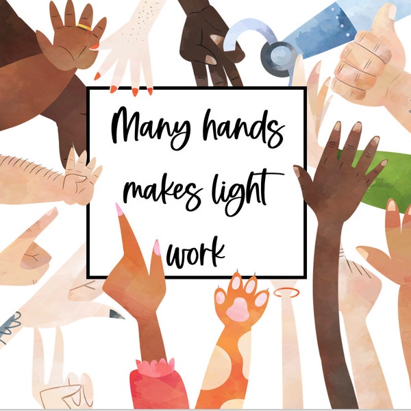 Watercolor Hands Clipart: Multicultural Graphics (instant Download) - Etsy