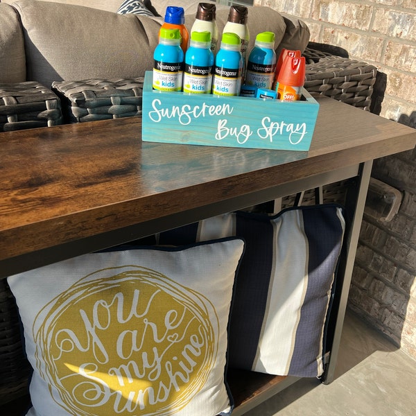 Customizable Patio Storage Box, Outdoor Sunscreen or Bug Spray Storage ...