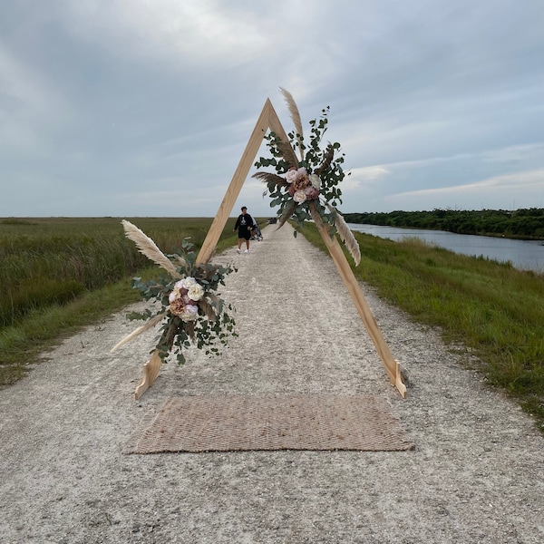 Wood Triangle Wedding Arch | Boho Wedding Triangle Arch | Modern ...