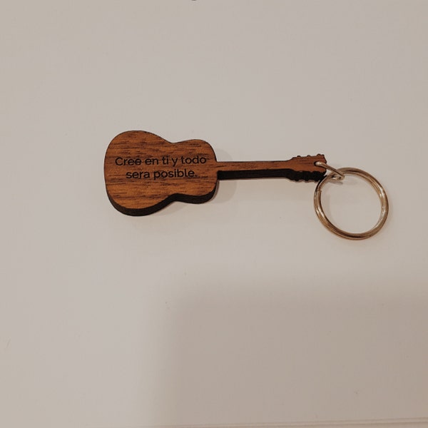 Personalized Guitar Keychain Walnut / Personalized Music Gift / Music ...
