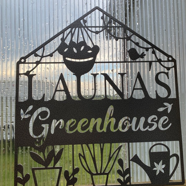 Custom Metal Greenhouse Sign ~ Hanging Personalized Garden Sign - Etsy