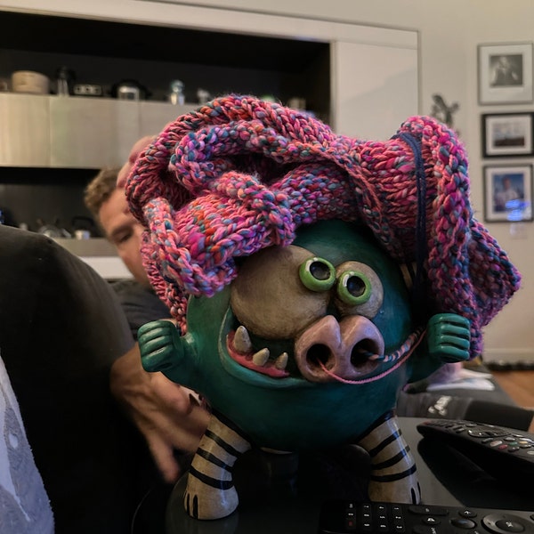 Gray Ceramic Monster Planter - Etsy