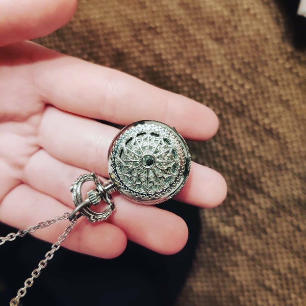 Small Pocket Watch Pendant Necklace in Silver: Choose From Three ...