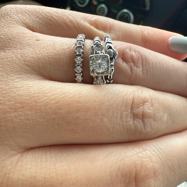 Dainty Stacking Ring, Half Eternity Ring, Gold Ring, Diamond Ring ...