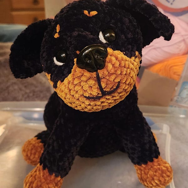 Rottweiler Dog Crochet Pattern/ Amigurumi Tutorial Plushie Dog/ Crochet ...