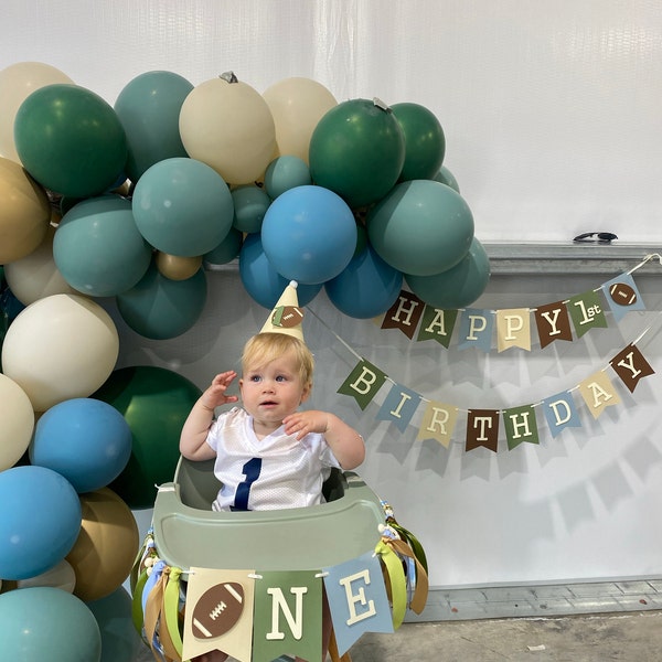 First Year Down Birthday Bundle, Football Party Decorations - Etsy
