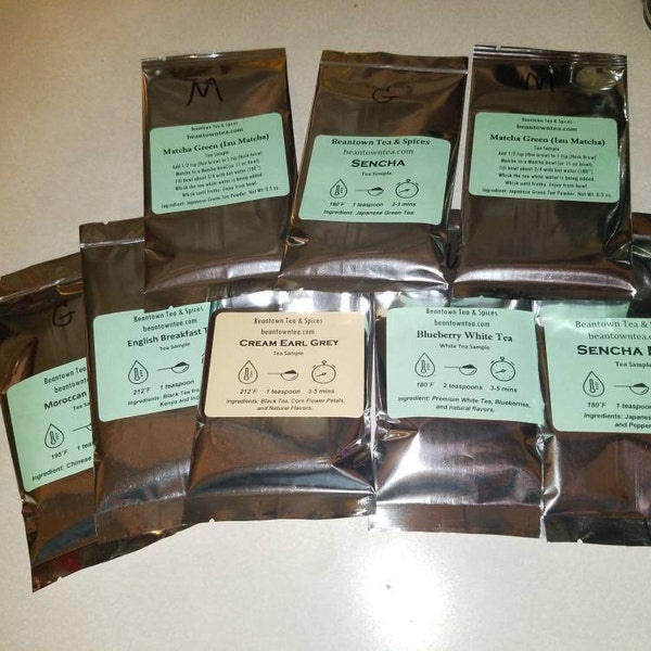 10 Tea Samplers Variety Gift Pack. All Natural Gourmet Whole Leaf Tea ...