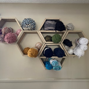 Hexagon Shelves Wall Beehive Bee Honeycomb Shelf Decor Wood Home ...