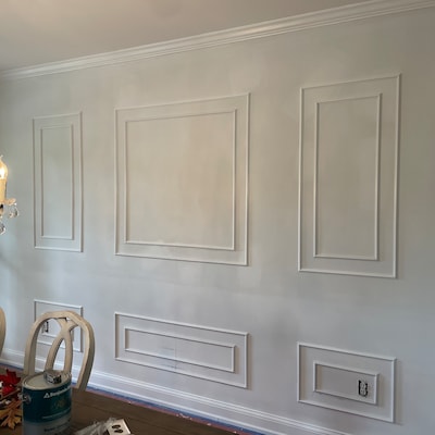 Decorative Wainscot Panel, Wall Moulding Design, Ready Cut Molding Kit - Etsy