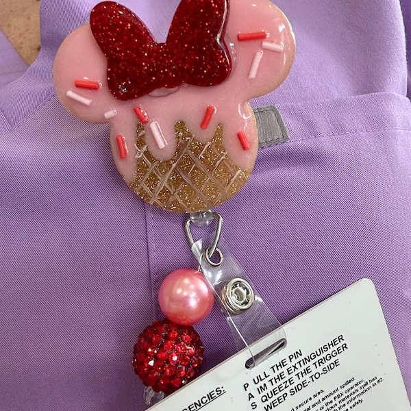 Strawberry Shortcake Ice Cream Badge Reel Mouse Head Clip Lanyards - Etsy
