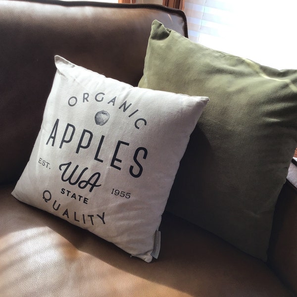 Organic Apple Pillow Cover - Etsy