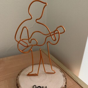 Wire Sculpture of a Male Guitar Player, Personalize, Custom, Wire Art ...