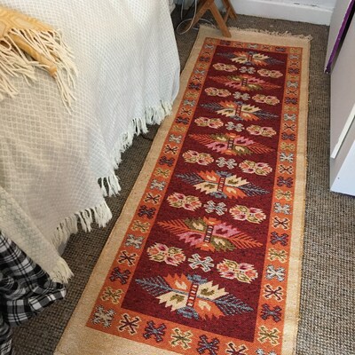 Rust Earth Cream Turkish Kilim Area Rug / Turkish Rug / Ikat Rug ...