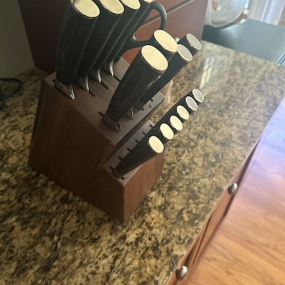 Complete 8-piece Kitchen Knife Set With Damascus Pattern Japanese Chef ...