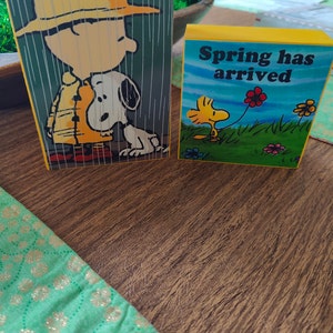 Easter Snoopy Home Decor Block - Etsy