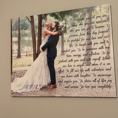Wedding Vows Canvas Wedding Vows Framed Vows on Canvas Wedding Vows ...