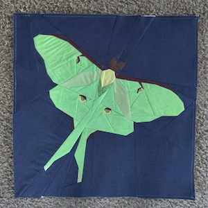 Luna Moth Fpp--paper Piecing Quilt Block Pattern - Etsy