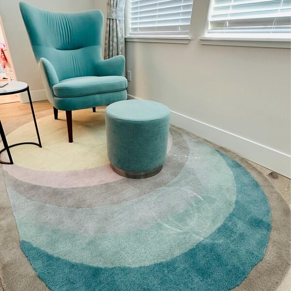 Hand Tufted Rug - Bright Abstract 100% Wool Designer Rugs for Living ...
