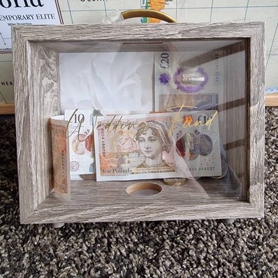 Wedding Fund Box, Wooden Money Box, Engagement Gift Box, Piggy Bank ...