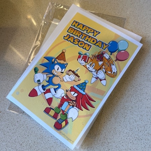 Sonic Birthday 4x6 Inch Greeting Cards With White Envelopes ...