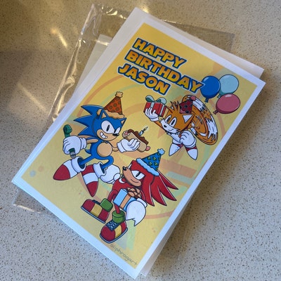 Sonic Birthday 4x6 Inch Greeting Cards With White Envelopes ...