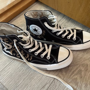Custom Embroidered Converse High Tops Chuck Taylor 1970s/ Embroidered ...