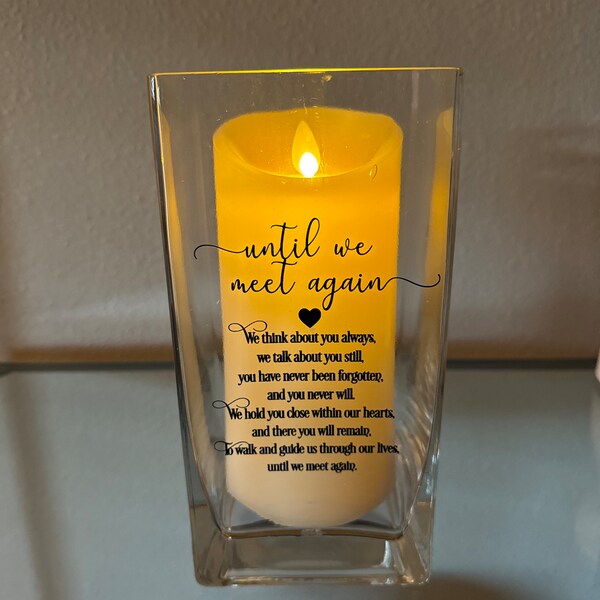 Until We Meet Again, Sympathy Candle, Memorial Candle, Remembrance ...