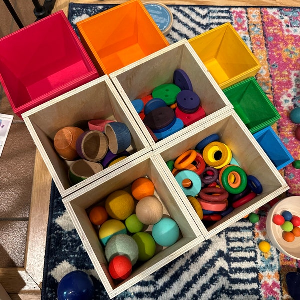 Nesting Cubes, Unfinished Space Saving Wood Craft Nesting Cube Boxes ...