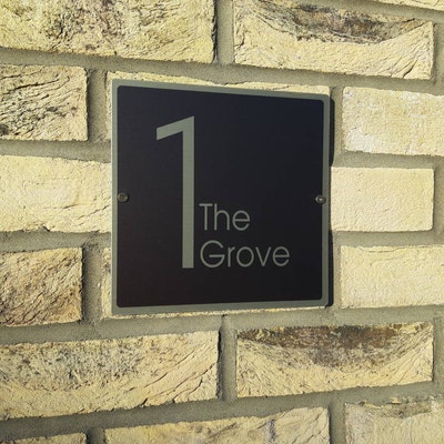 GREEN ADDRESS SIGN, Modern Address Sign, Address Sign, Square Address ...