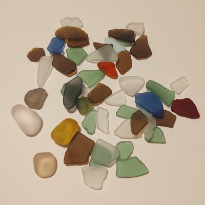 Small Sea Glass Beach Glass Frosty Tumbled Beach Glass Great for Stain ...