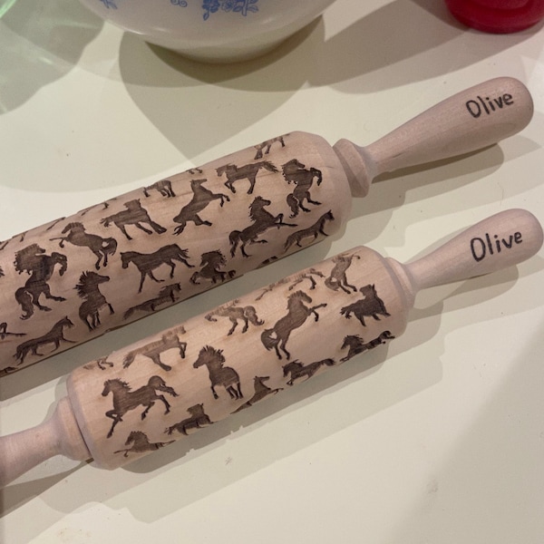 Wooden Rolling Pin "tracery Flower" Design Laser Cut Pattern Embossing ...